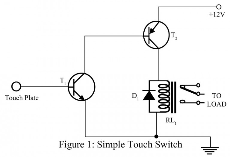 Simple Touch Switch Using Two Transistor - Engineering Projects