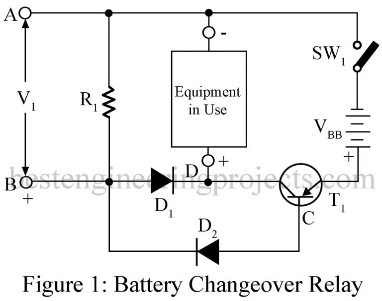 Simple Battery Changeover Relay - Engineering Projects