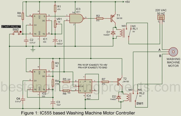 Motor Controller Circuit for Washing Machine - Engineering Projects