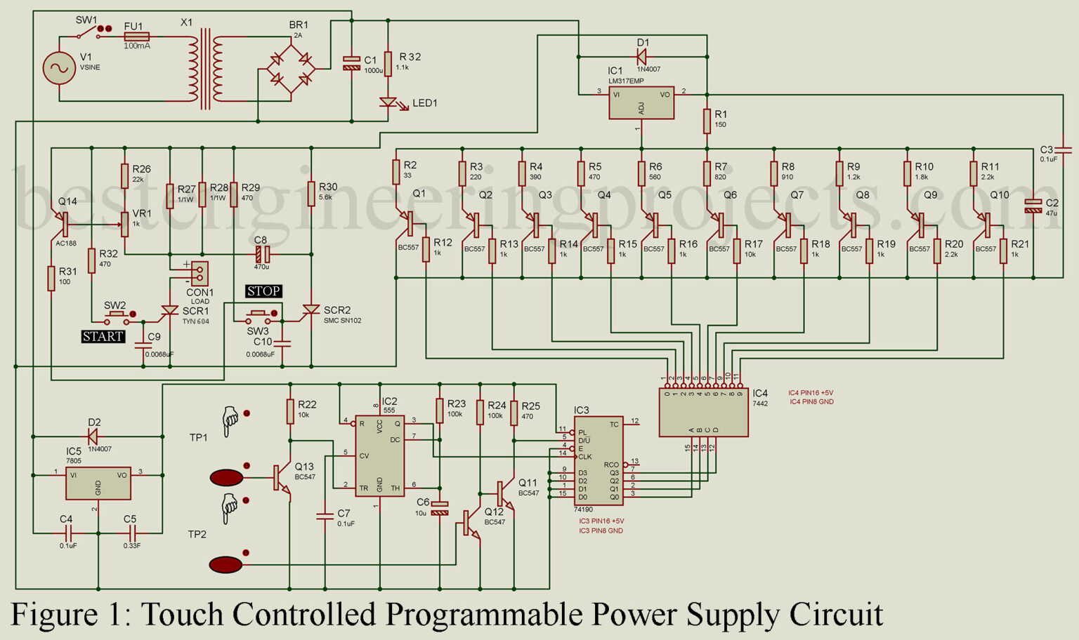 Building a Programmable Touch Power Supply Circuit - Engineering Projects