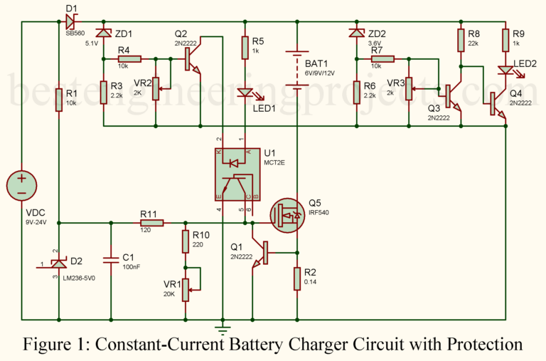 Constant-Current Battery Charger Circuit with Protection - Engineering ...